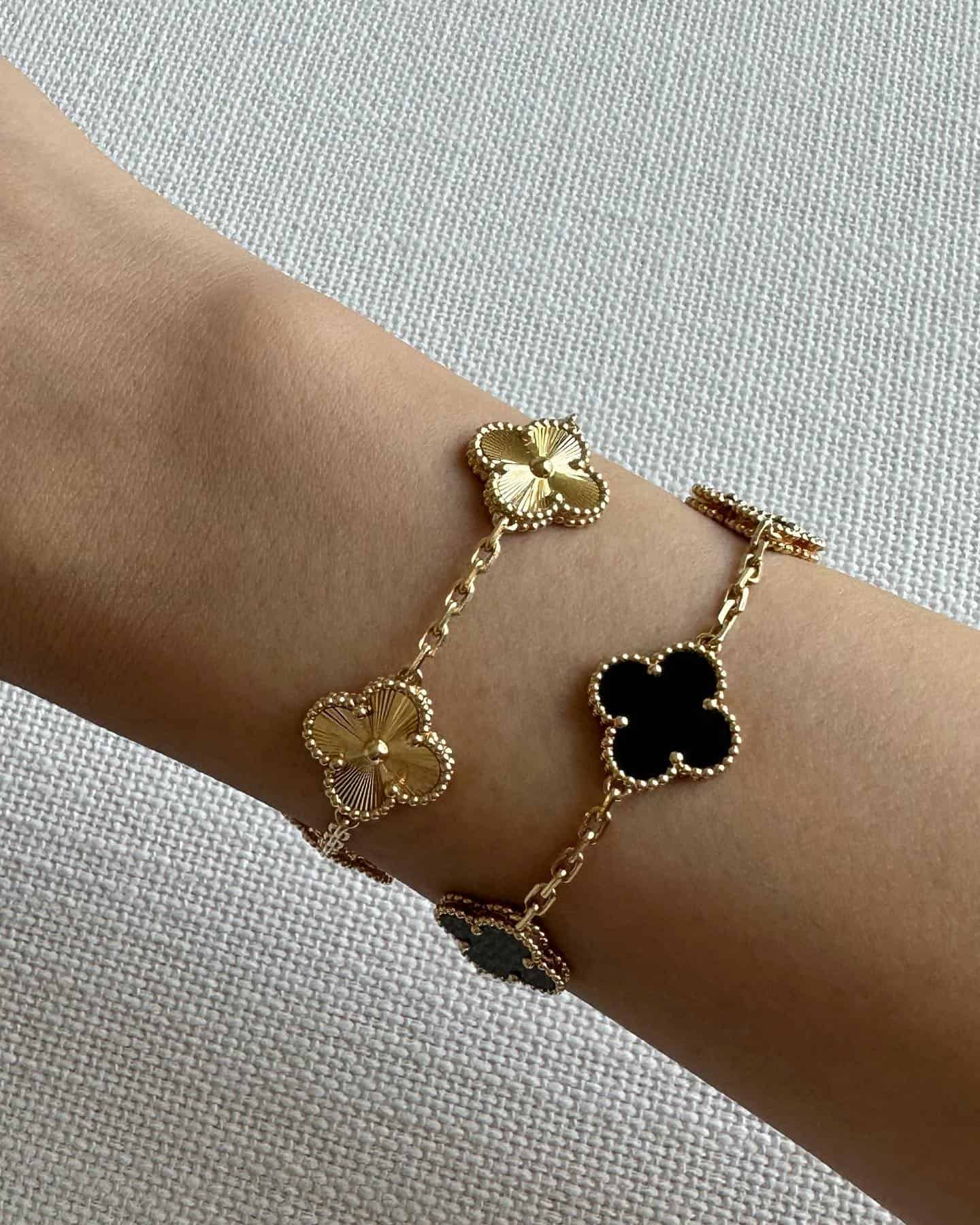 Gold Onyx Vintage Alhambra Clover Bracelet – Kudos Jewellery